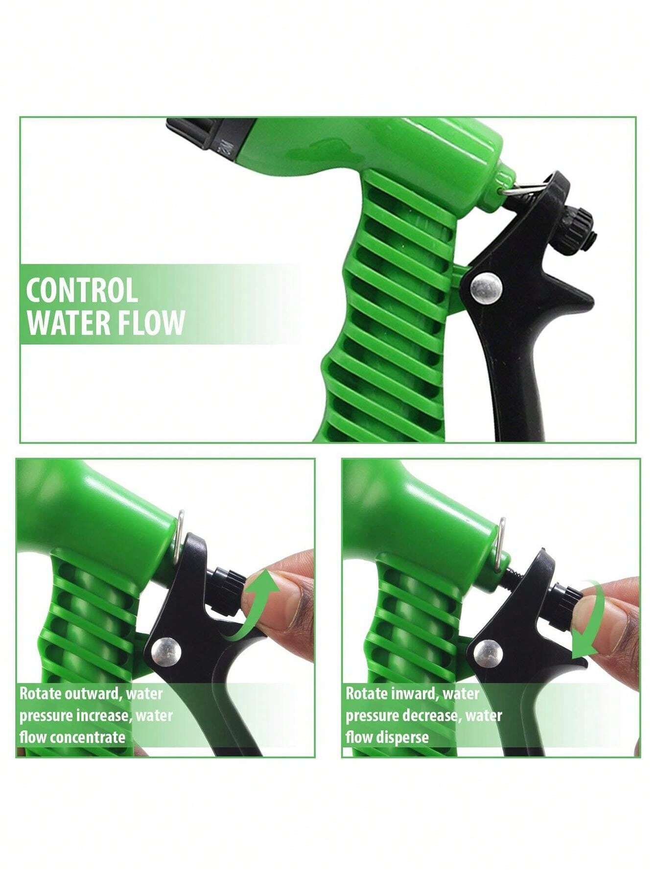 1pc Garden Hose Nozzle Sprayer Heavy Duty - Features 7 Spray Patterns ...