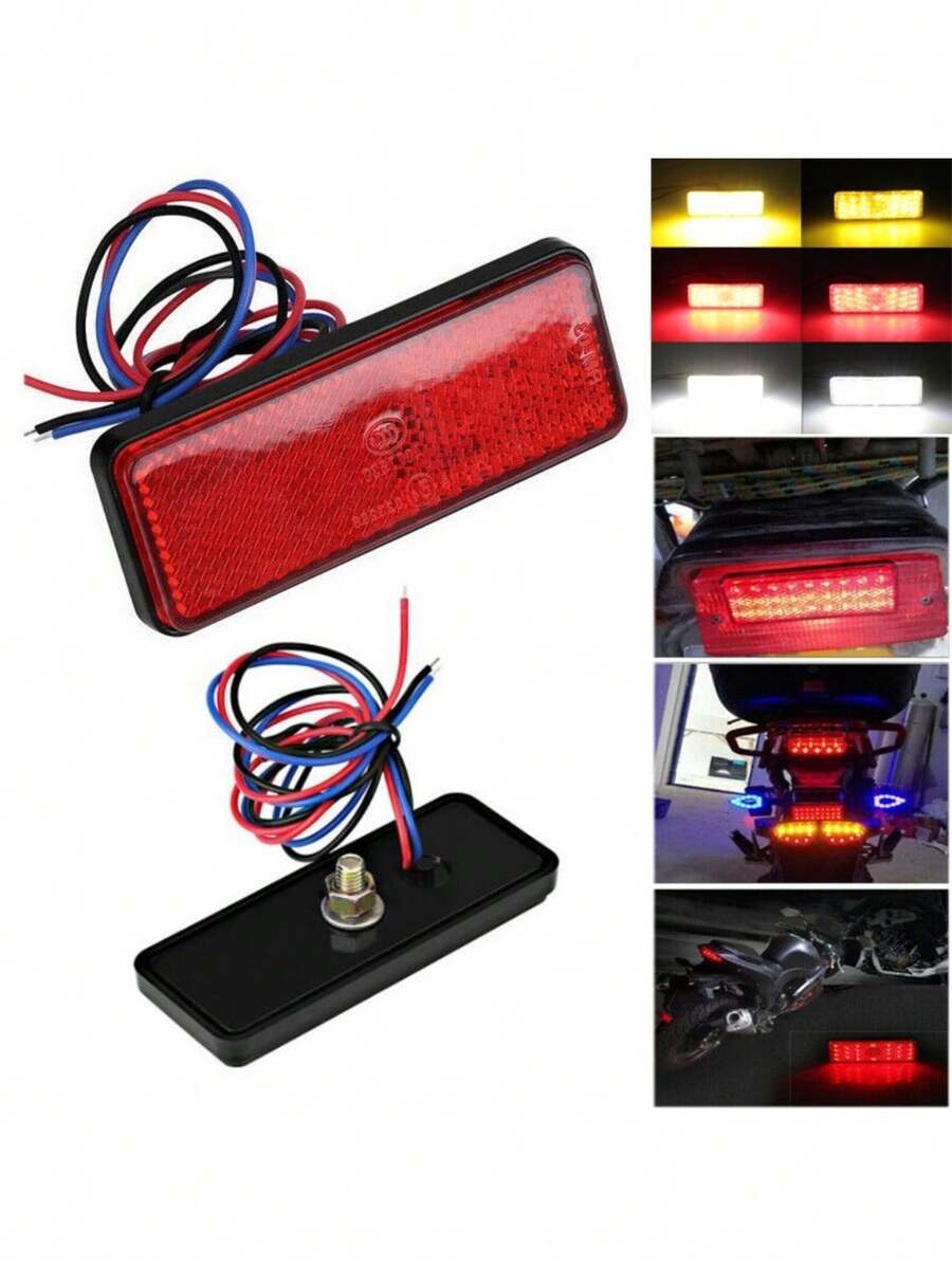 New Design 1pc Motorcycle Brake Light 24 SMD Car Round Tail Lights Turn ...