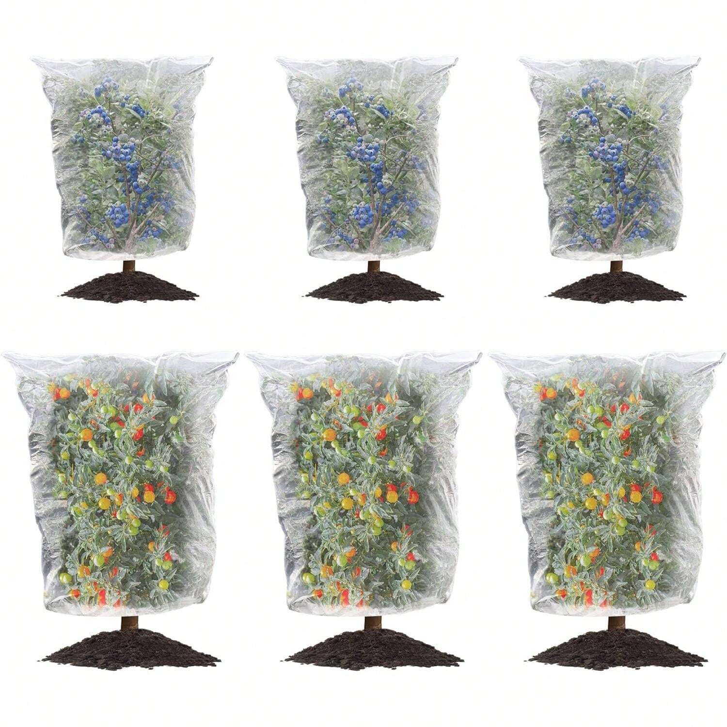 6 Packs 2 Size Insect Bird Barrier Netting Mesh With Drawstring Garden
