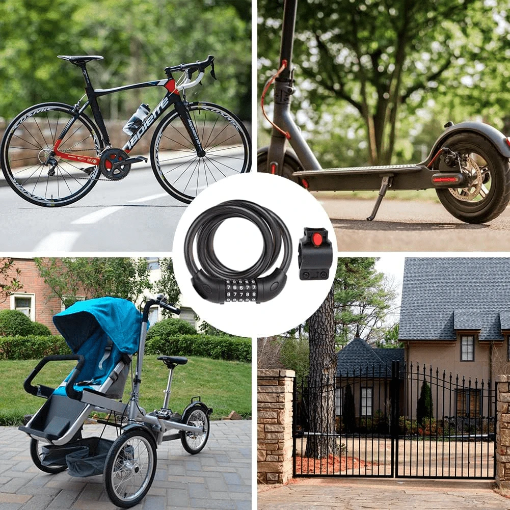 1 pieza de candado para bicicleta, cable de 4 pies para bloqueo de bicicletas, candado para ...