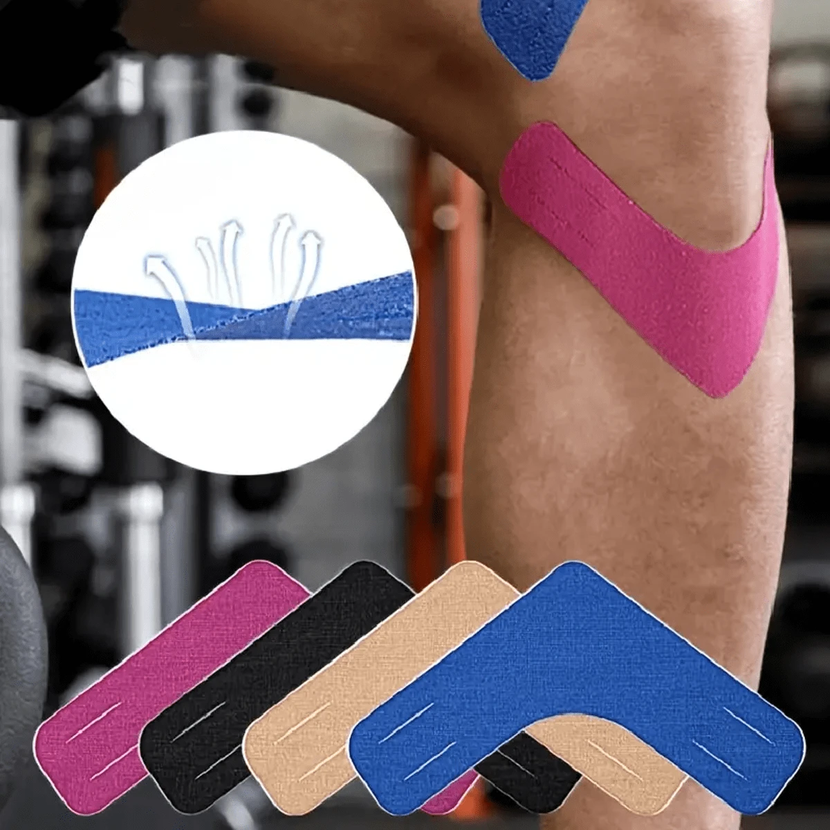 4 cintas deportivas de cada color, parche muscular en forma de V, para ...