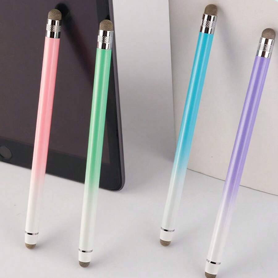 2-In-1 Silver Fiber Tip Gradient Stylus Pen, Works With Touchscreen ...