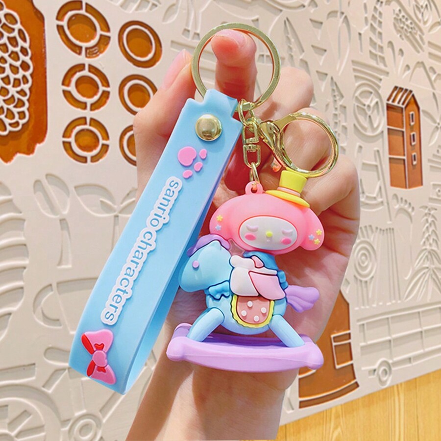 Cartoon Cute Girl Rocking Horse Keychain Plush Toy Pendant For Girls ...
