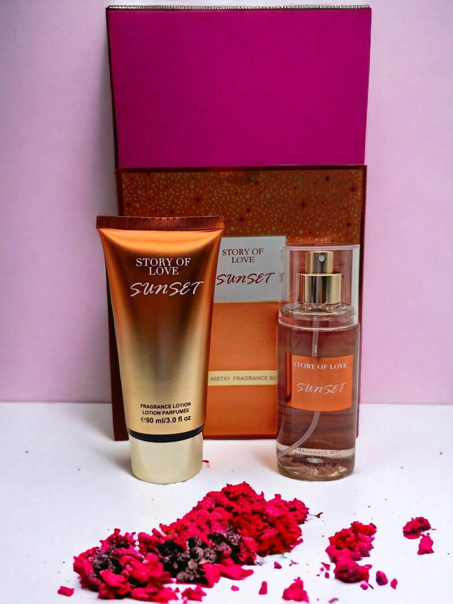 SET OF 2 STORY OF LOVE PERFUME, LOTION AND BODY CREAM Gift Box Boutique ...