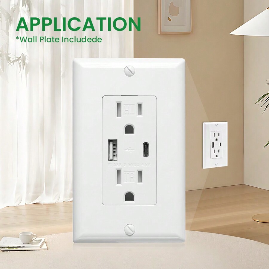 1pc Multifunctional US Standard Electrical Outlet With 2 AC Outlets, 1 ...