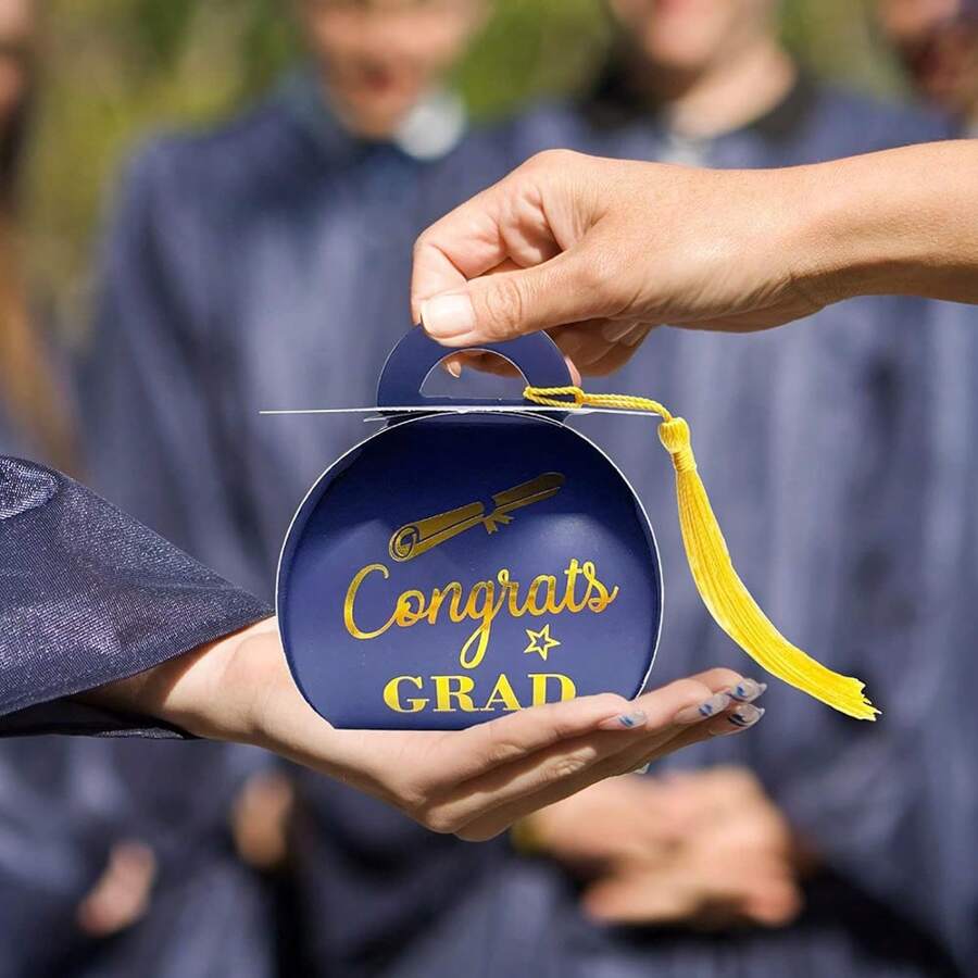 10 Ps Graduation Cap Gift Boxes Graduation Congrats Grad Candy Boxes ...