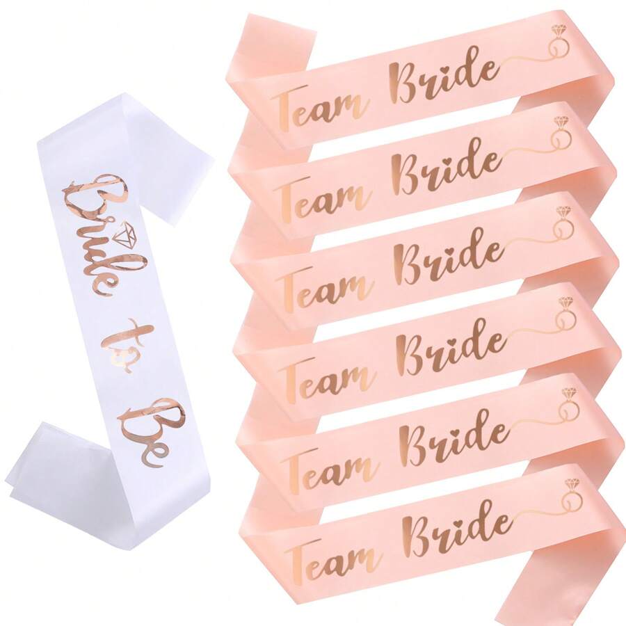 7pcs Bachelorette Party Sash Set For Bridal Shower & Wedding | SHEIN USA