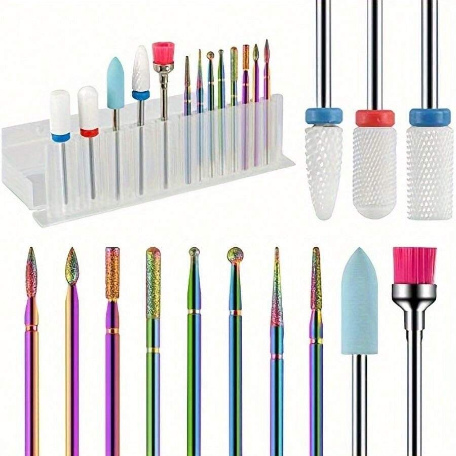 13pcs Professional Ceramic Nail Drill Bit Set - High Performance ...