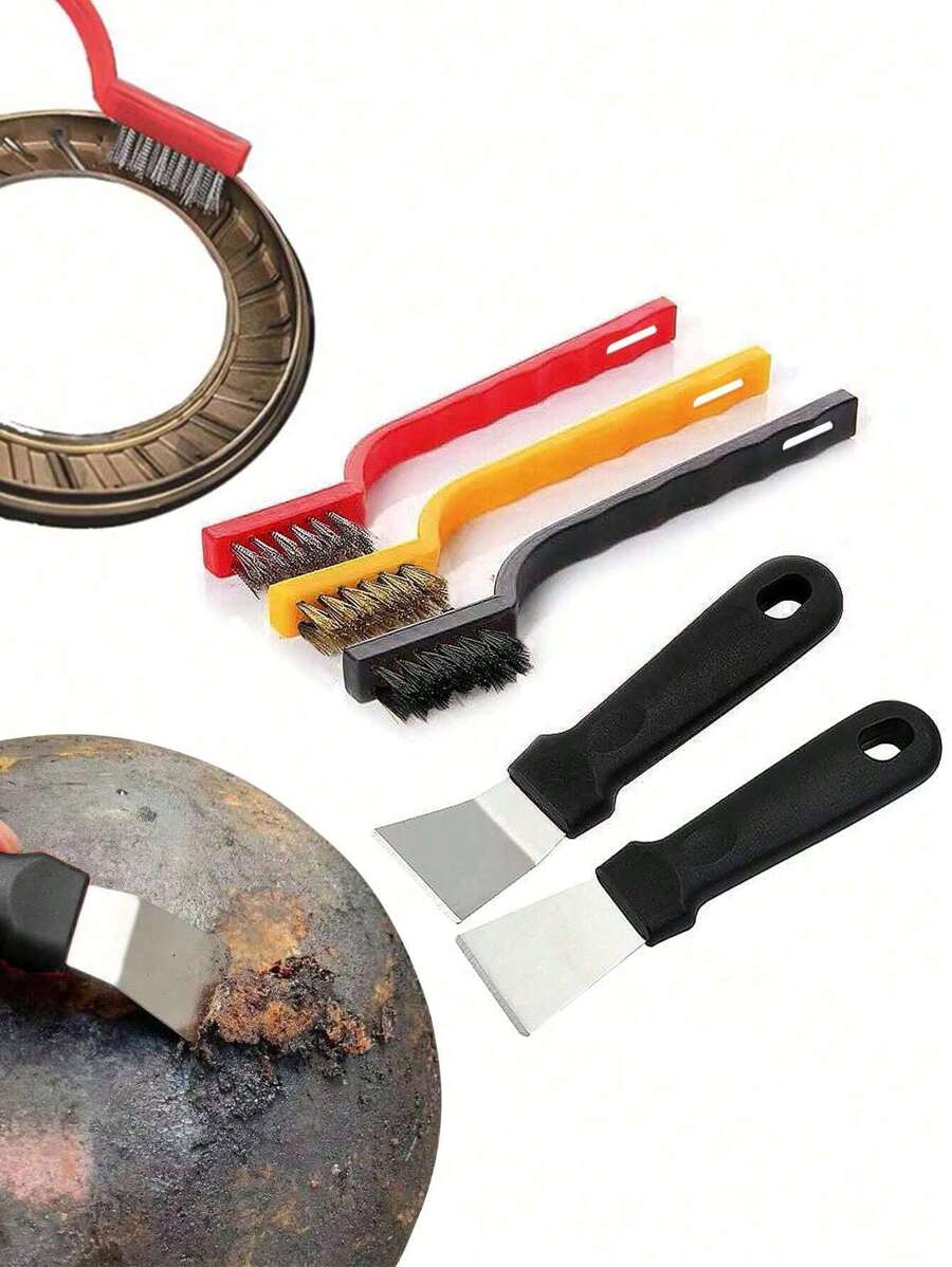 Cleaning Scraper Set - 1 Curved Shovel, 1 Straight Shovel, 3 Steel ...