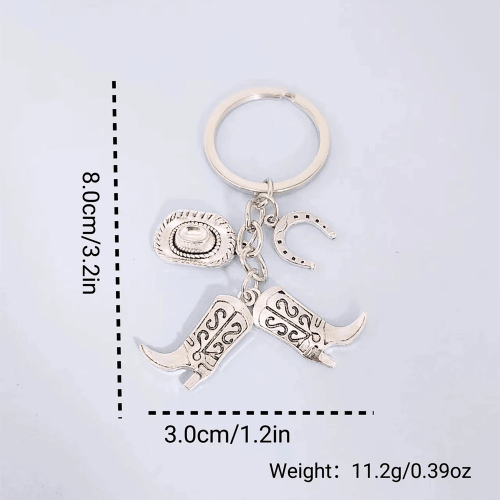 1pc Cowboy Hat, Boot, Horseshoe, And Horse Head Keychain For Western ...