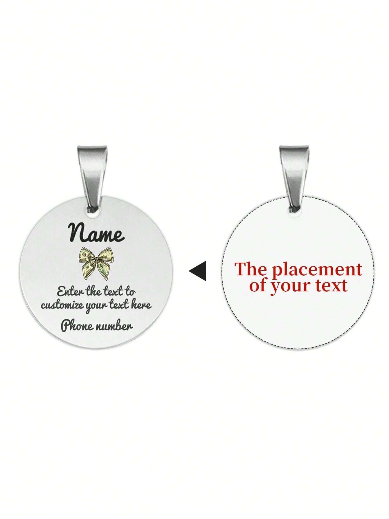 1 szt. Spersonalizowany okrągły identyfikator zwierzęcia ze stali ...