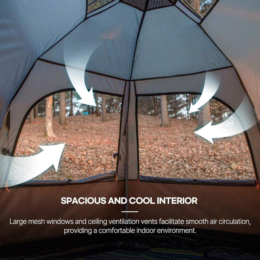 IDOOGEN Instant Tents For Camping, 4 Person Pop Up Tent With 2 Door 4 ...