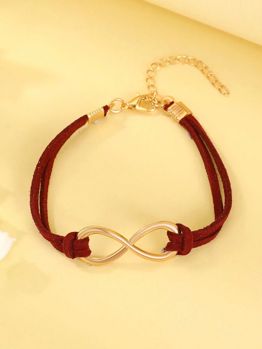 1pc Simple & Fashionable Eight-Shaped Infinity Charm Bracelet/Hand Rope ...
