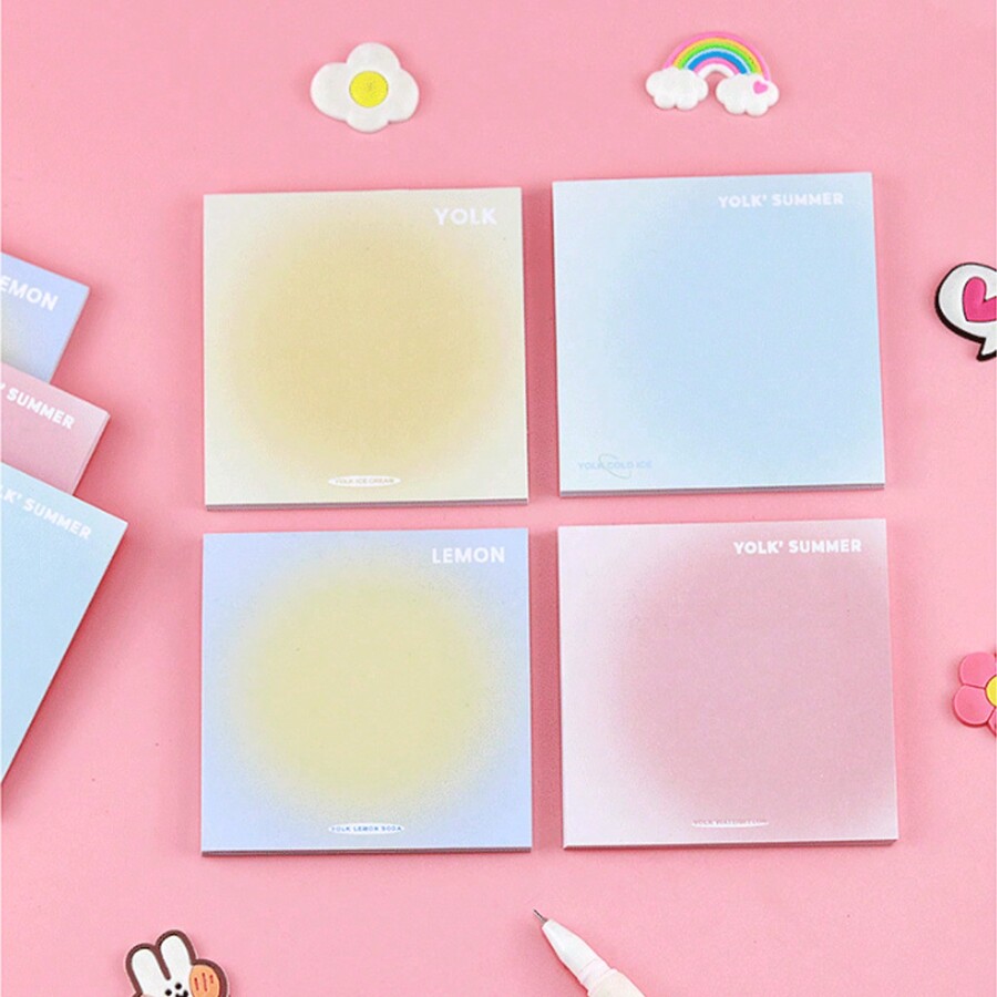 2PCS (Random Color) Ins Landscape Halo Sticky Notes For Students ...