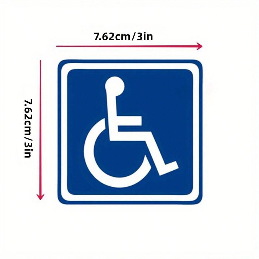 4pcs/Set Handicap Signs Stickers Decal Symbol - Disable Wheelchair Sign ...