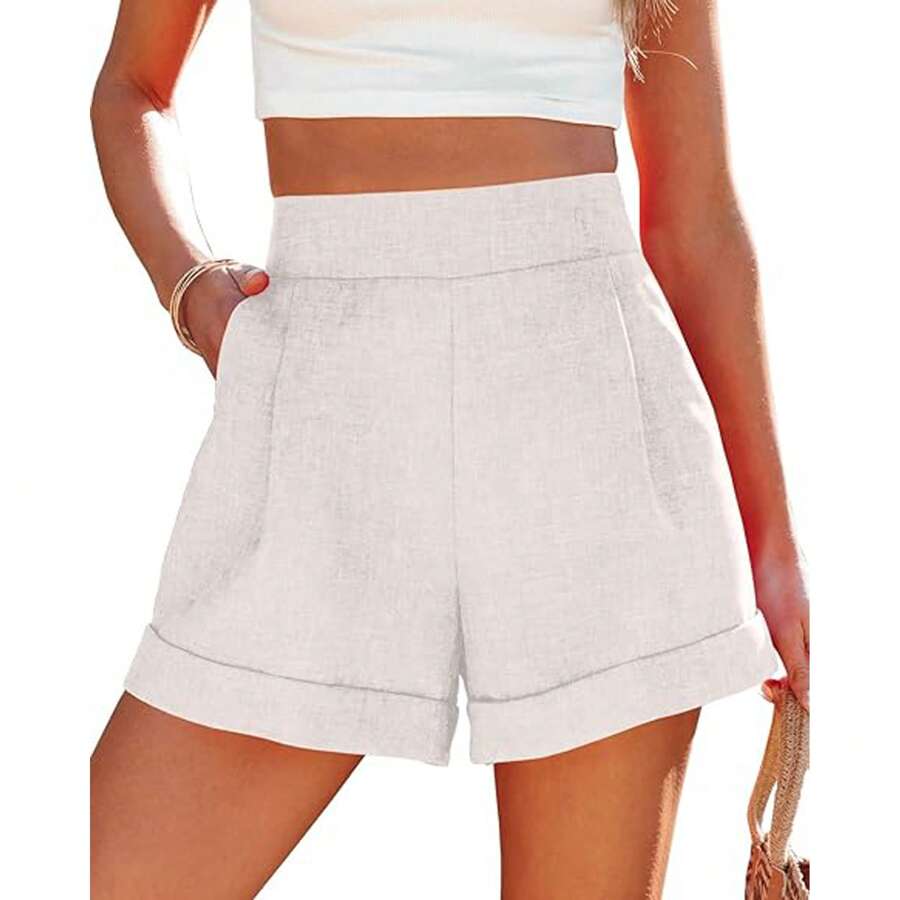 BZB Women Summer Wide Leg Shorts High Waisted Casual Bermuda Shorts ...
