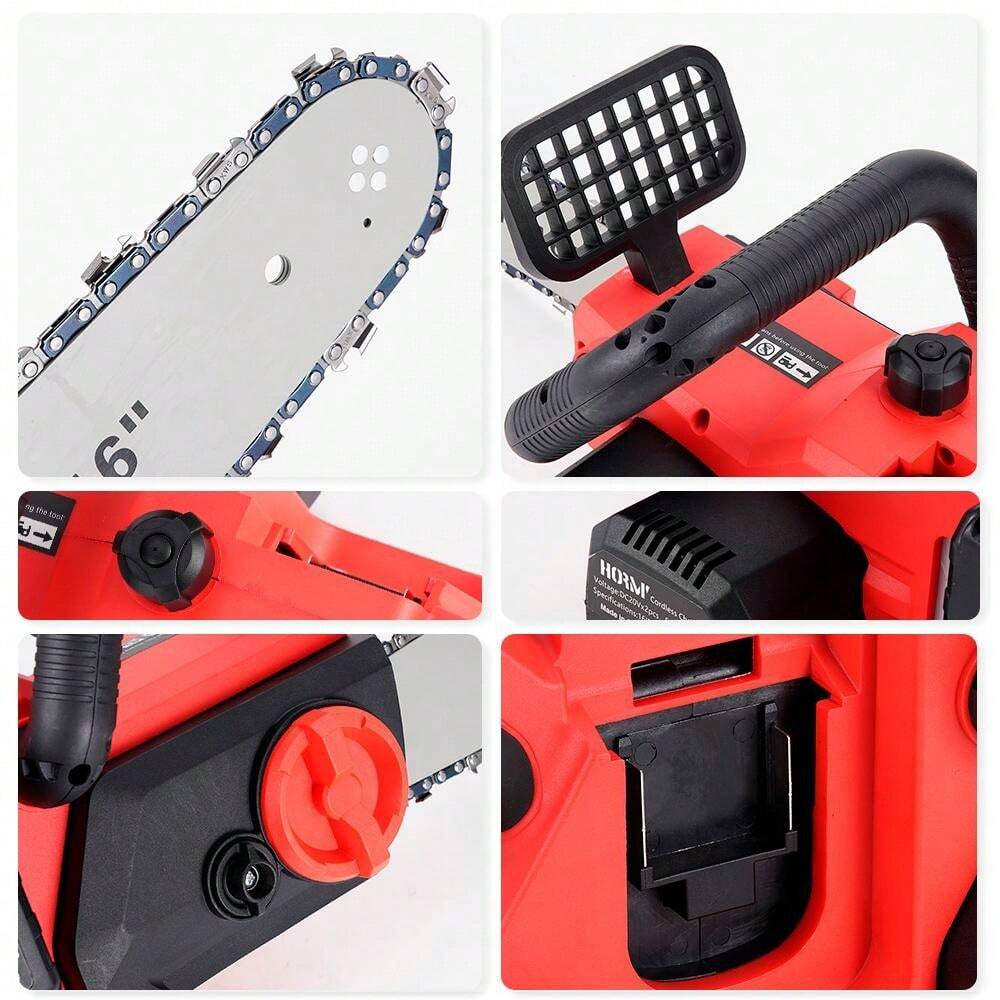 16-Inch Cordless Brushless Electric Chainsaw With Dual Battery Pack ...