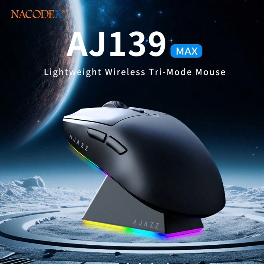 NACODEX-Wireless Charging Tri-Mode Connectivity Gaming Mouse Long ...