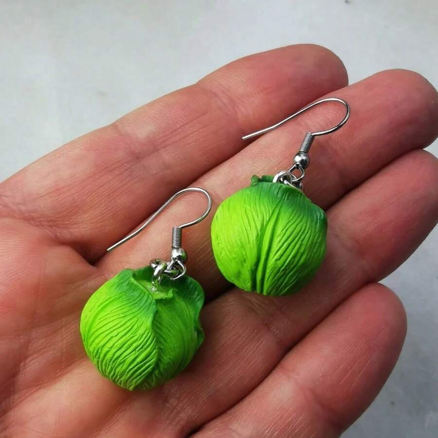 aretes 3D de rollo de col, accesorios divertidos para los oídos ...