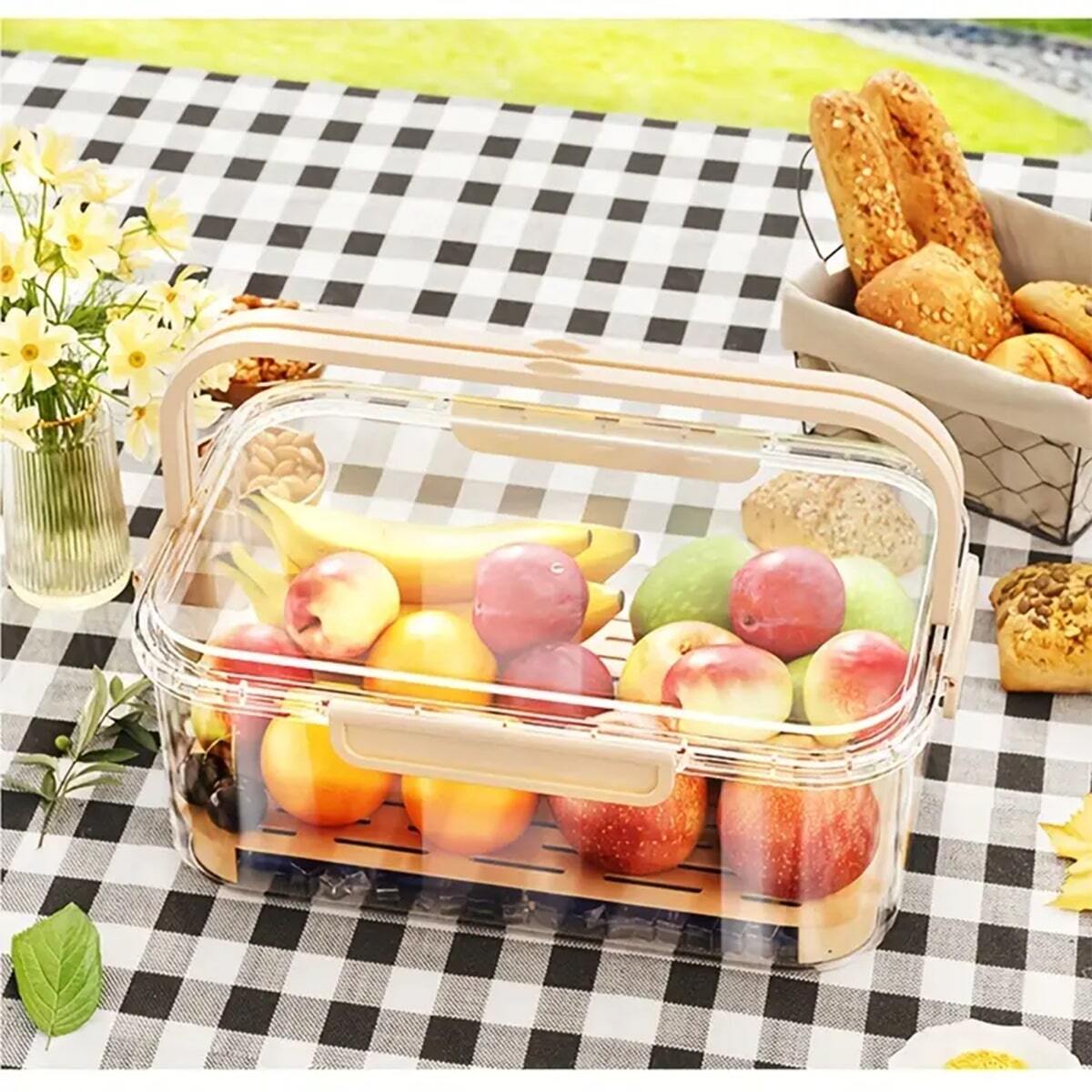 1pc Portable Kitchen Food Storage Box, Seal Fresh-Keeping Container ...