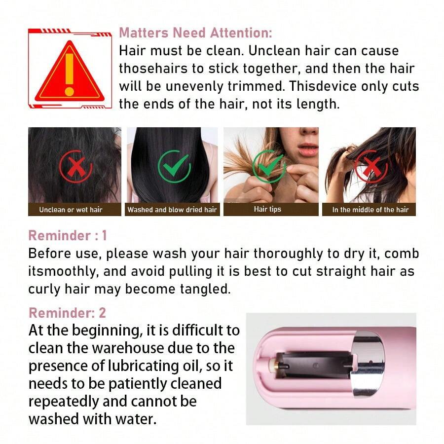 USB Rechargeable Multi-Functional Hair Trimmer Split End Trimmer ...