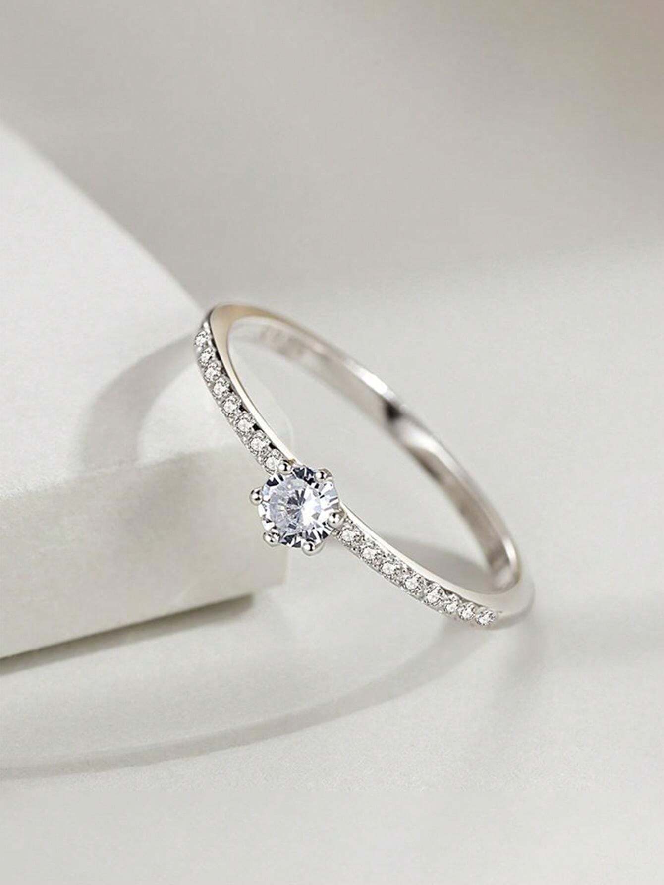 1 Stück S925 Sterling Silber High-End exquisite Luxus eleganter funkelnder Zirkonia Diamantring ...