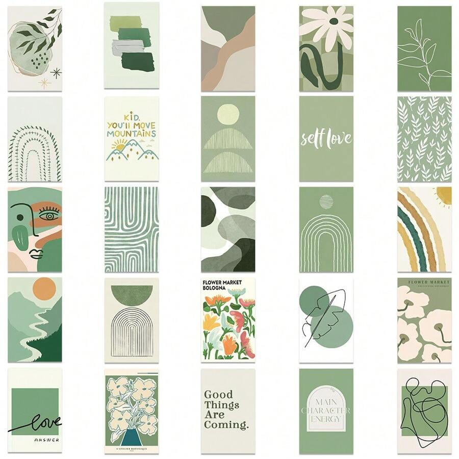 50PCS Sage Green Stickers Green Stickers Aesthetic Green Stickers ...