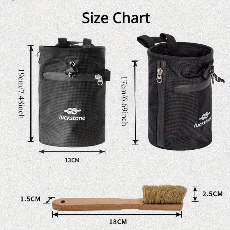 Magnesia Sack Rock Climbing Chalk Bag Waterproof Pocket For Weight ...