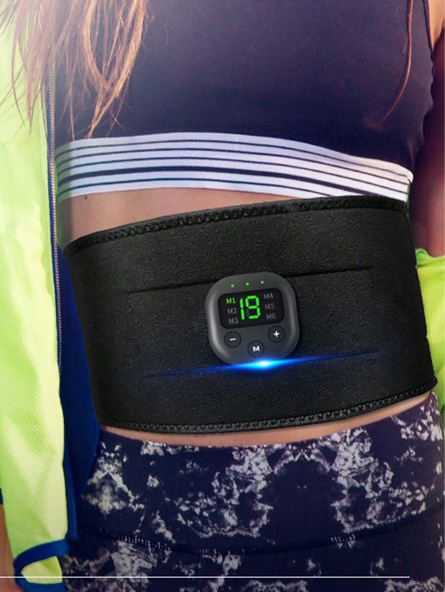 Abs Belt Abdominal Muscle Toner- Abs Stimulator With 6 Modes Electronic ...