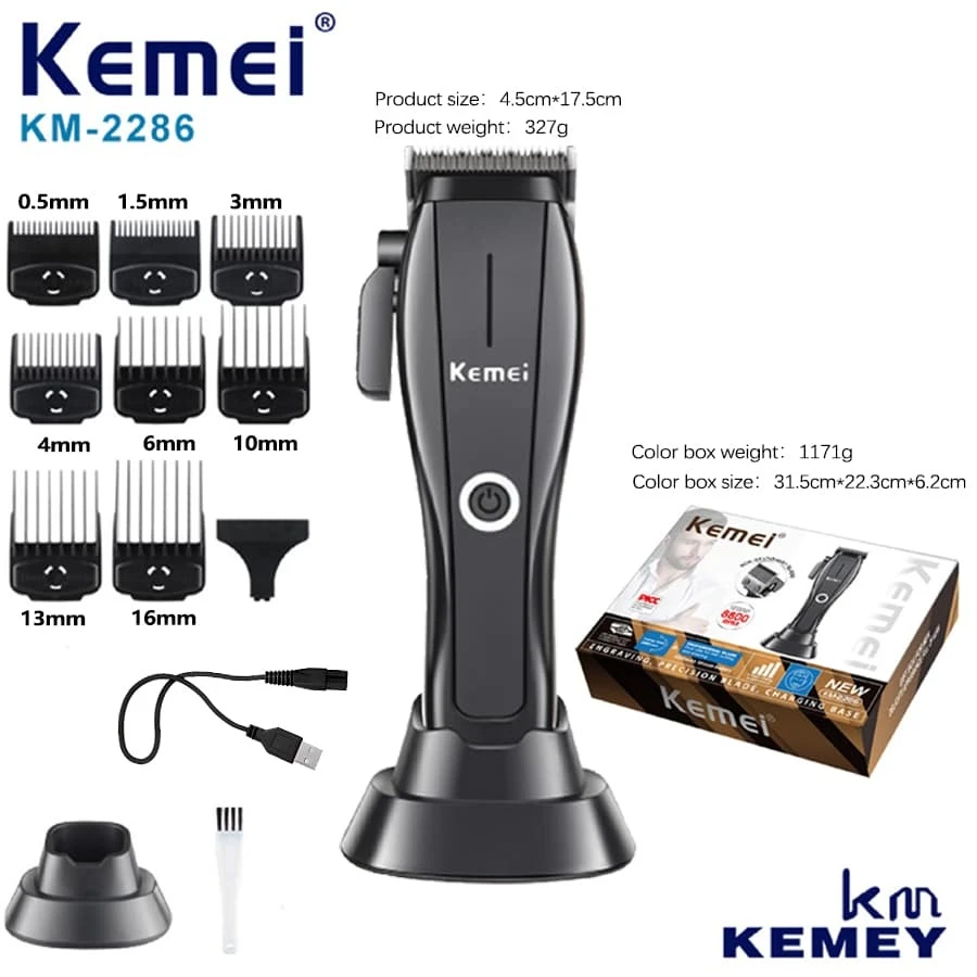 KEMEI Advanced Customized Barber KM-2286, Comes With A Charging Base That Is Ready To Use And ...