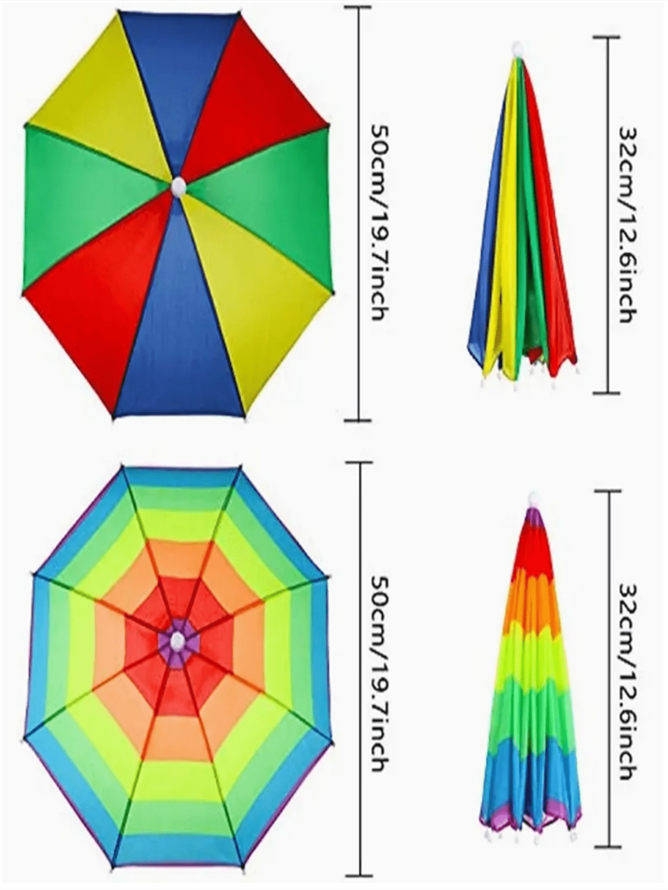 2pcs Adult And Children's Colored Waterproof Umbrella Caps - Perfect ...