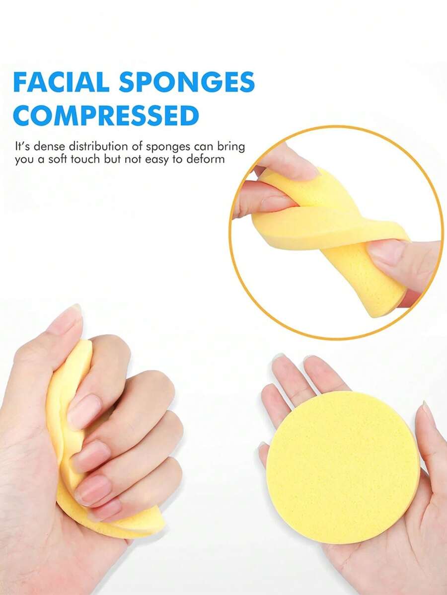 12pcs A-Grade Compressed Facial Sponge, High-Quality Makeup Removal ...