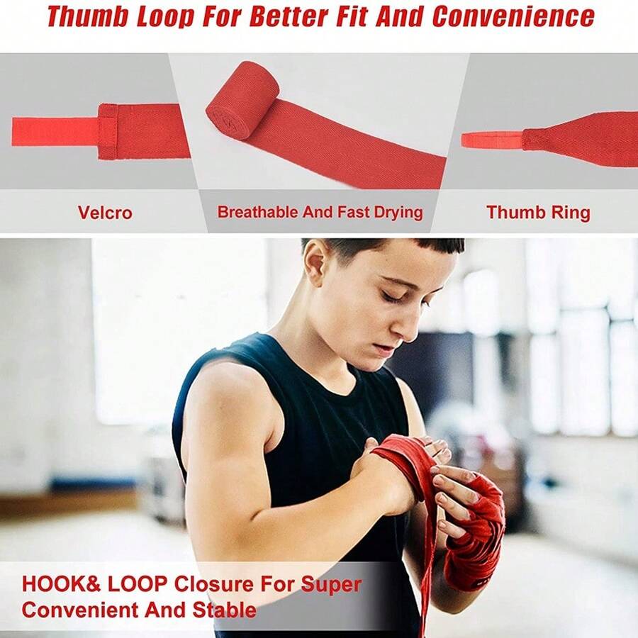 3m Boxing Hand Wraps, Muay Thai Kickboxing Handwraps With Professional ...
