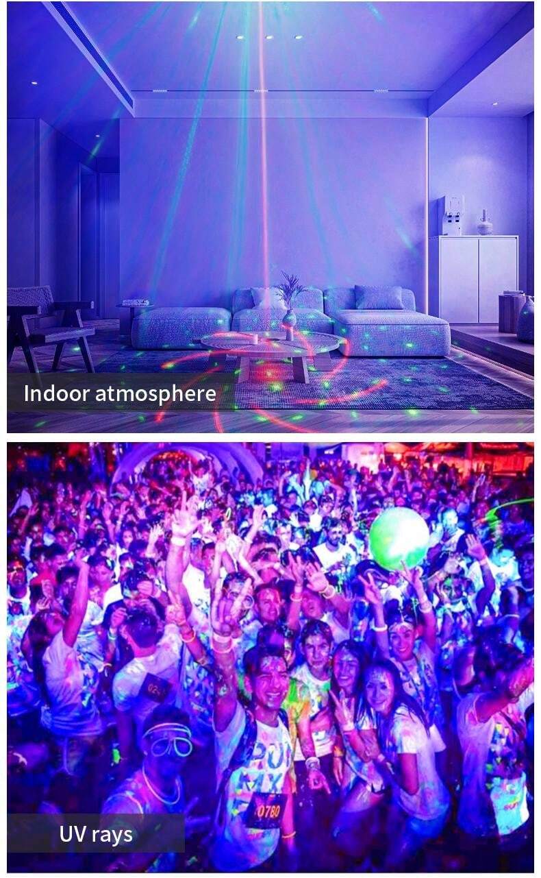 DJ Party Strobe Lights, Multi-Pattern RGB UV Disco Party Lights Indoor ...
