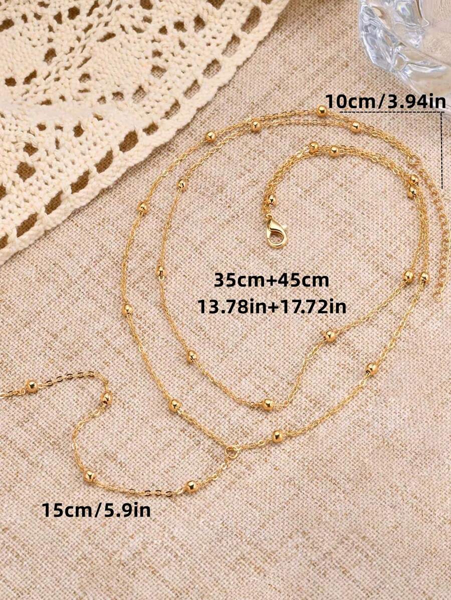 1pc Long Pendant Necklace Jewelry Y-Shaped Chain With Round Ball ...