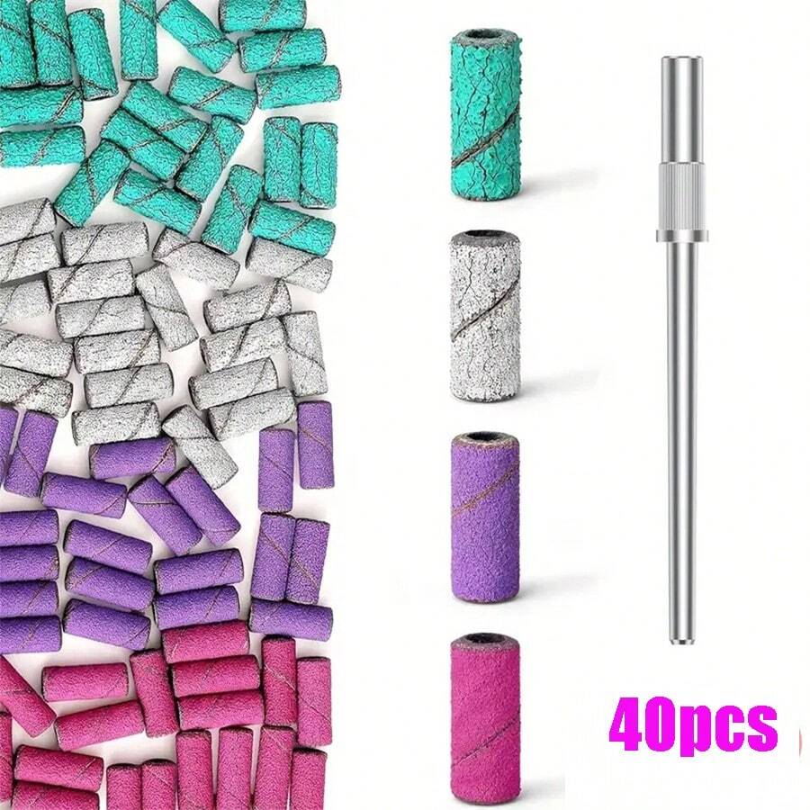 40Pcs Small Sanding Bands With 3.1MM Mandrel Bit For Nail Drill, 80 120 ...