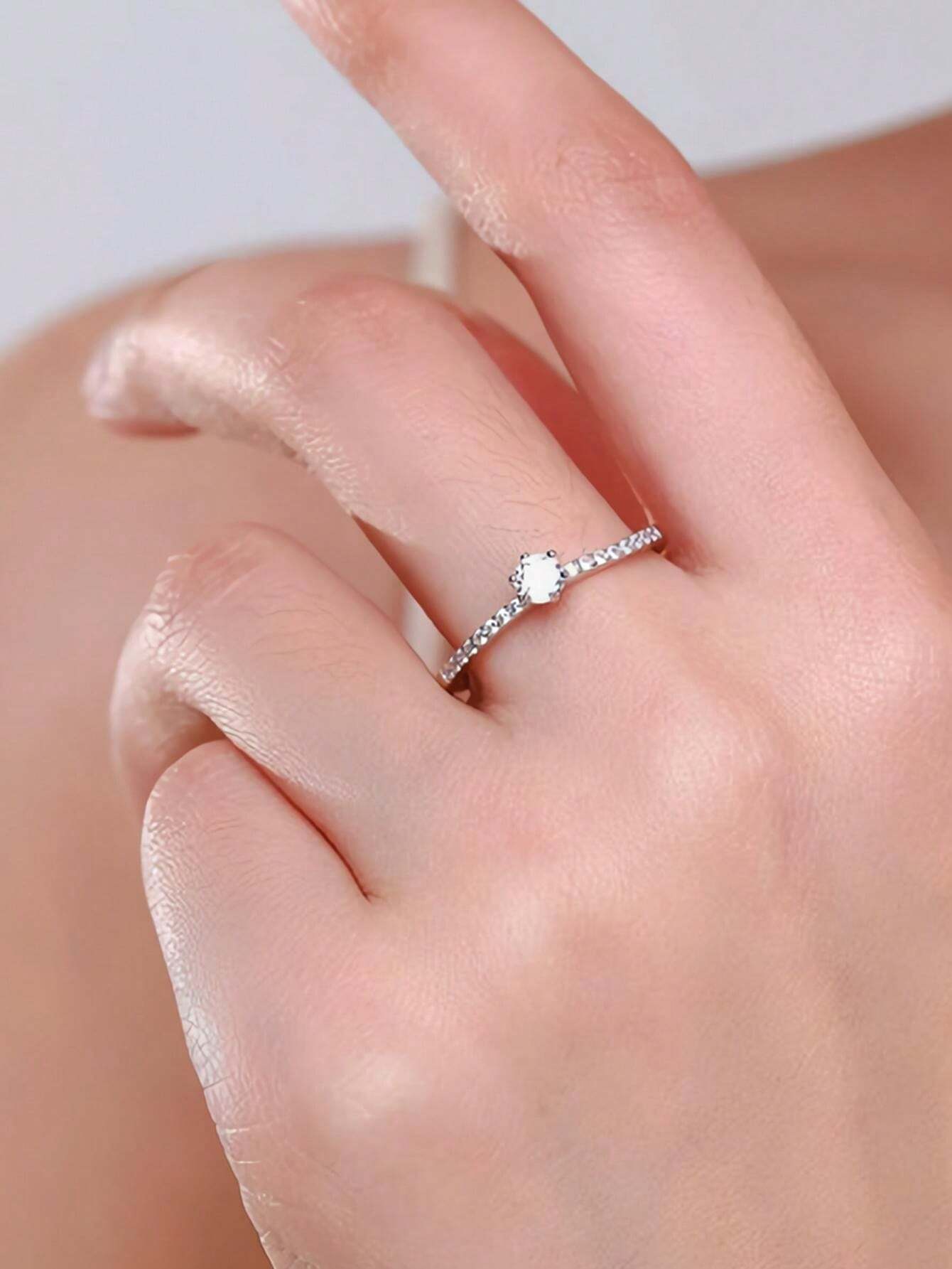 1 Stück S925 Sterling Silber High-End exquisite Luxus eleganter funkelnder Zirkonia Diamantring ...