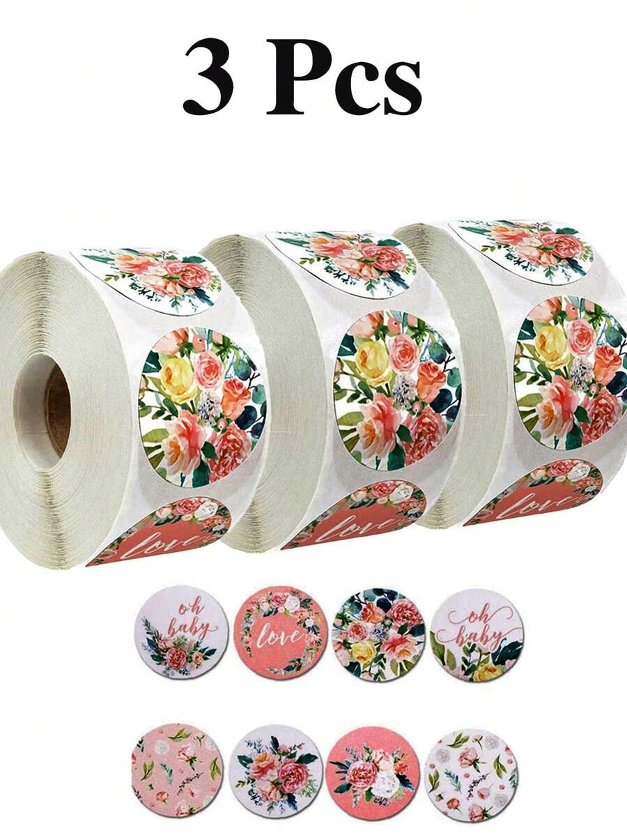 3Pcs Sticker Envelope Seal Scraping 500 Stickers Per Roll Sticker ...