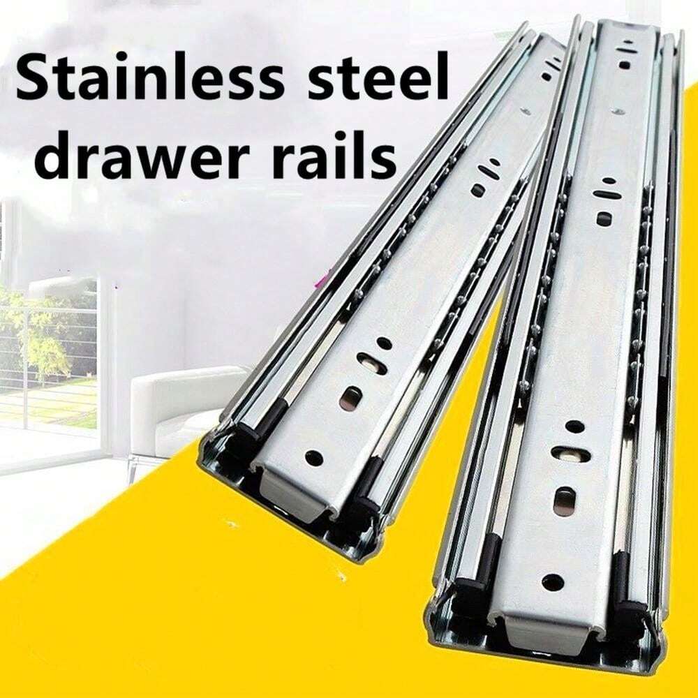 304 Stainless Steel 1.5cm Thick Extra Thick Three-Section Drawer Rail ...