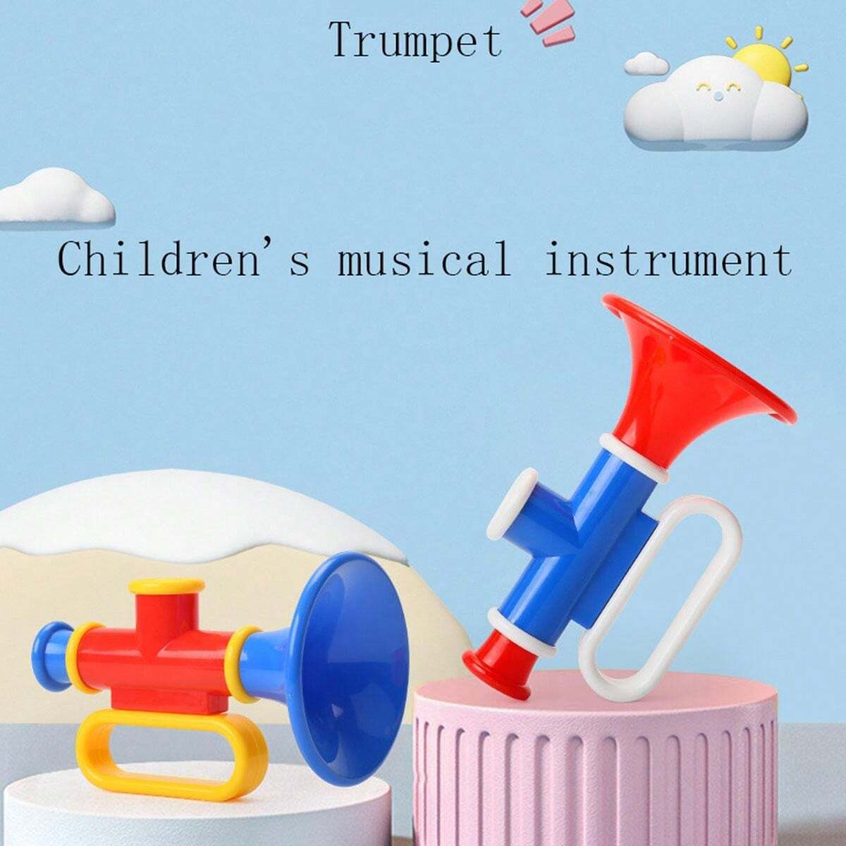 (1pc) Trumpet Blow Music, Blow Instrument Horn, Harmonica, Whistle Can ...