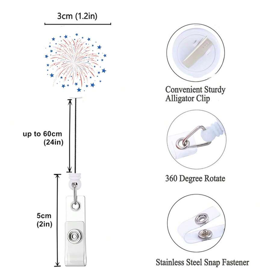 1pc Cute Fireworks Badge Reel For Nurses, Doctors, Office Workers ...