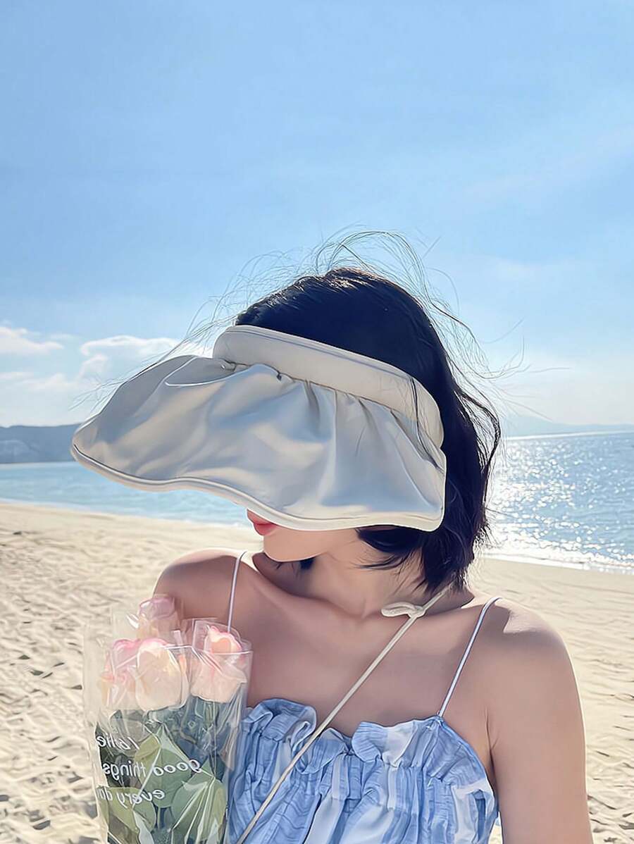 1 pieza Sombrero de concha para cubrir el rostro con borde ancho de ...