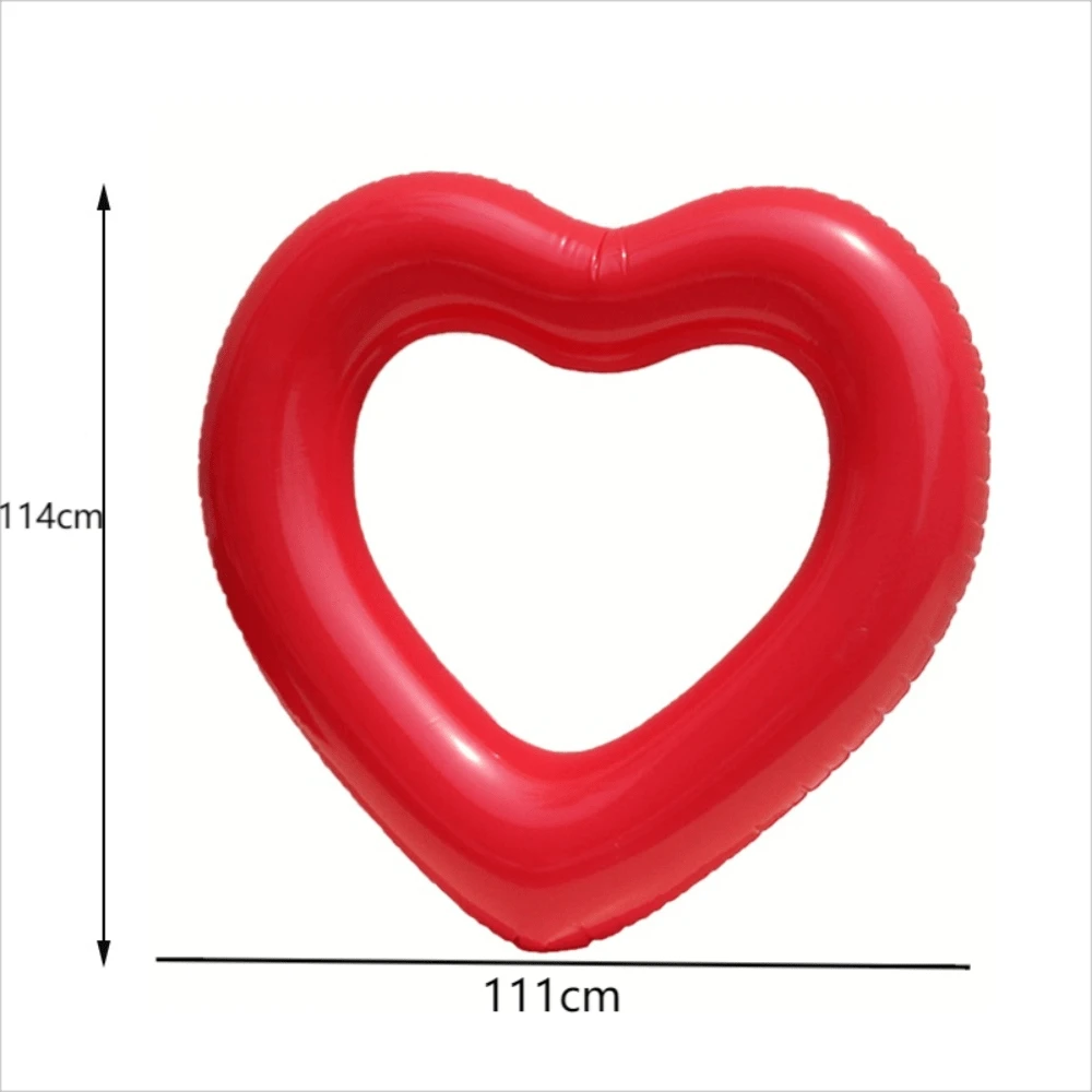 Inflatable Heart Design Swimming Ring Red And 20 Inch Inflatable ...