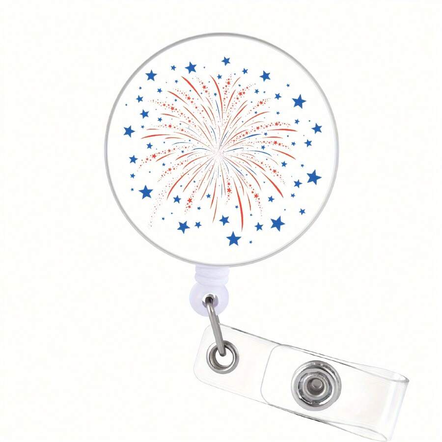 1pc Cute Fireworks Badge Reel For Nurses, Doctors, Office Workers ...