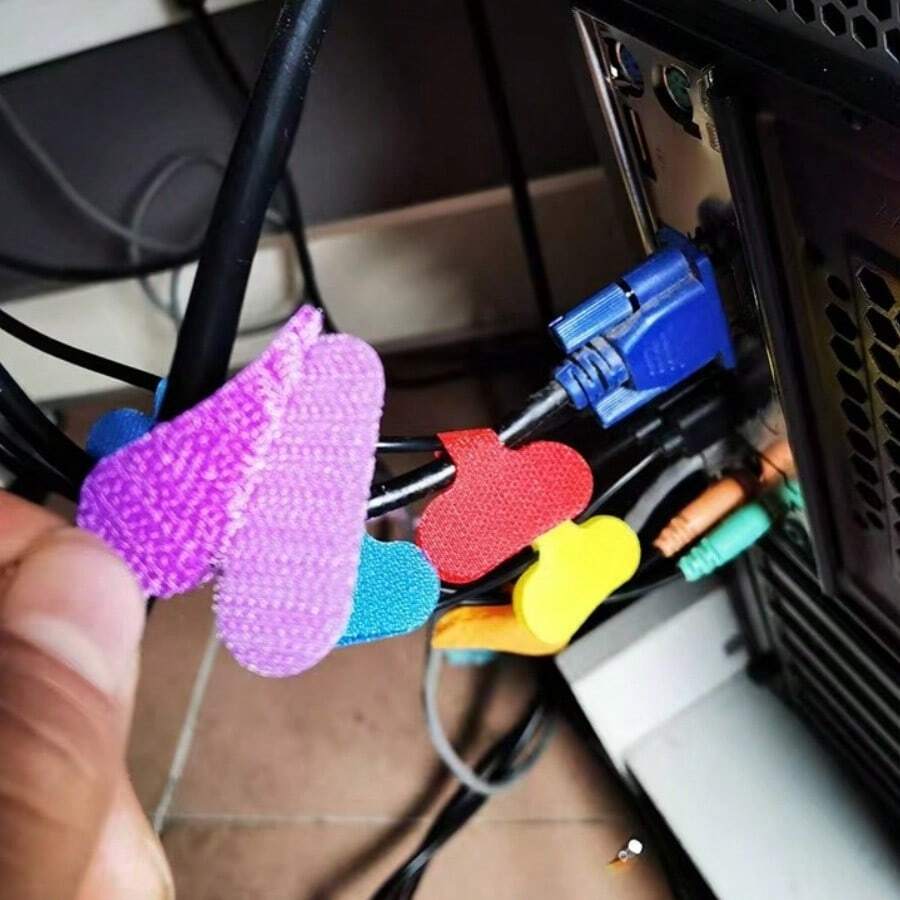 10pcs Nylon Cable Labels With Hook-And-Loop, Writable, Colorful, Ideal ...