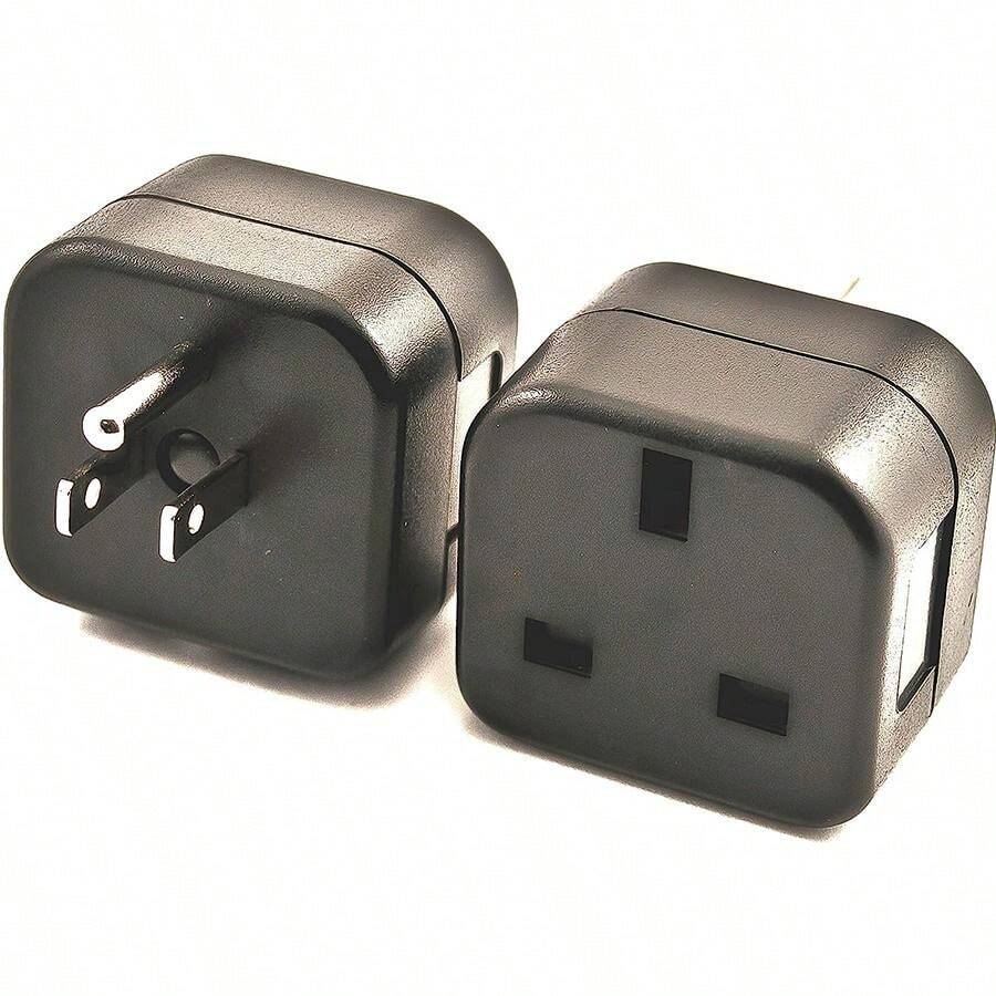 1ชิ้น UK TO US ปลั๊กอะแดปเตอร์แปลง 3-PIN UK ปลั๊ก 3-PIN Grounded US ...