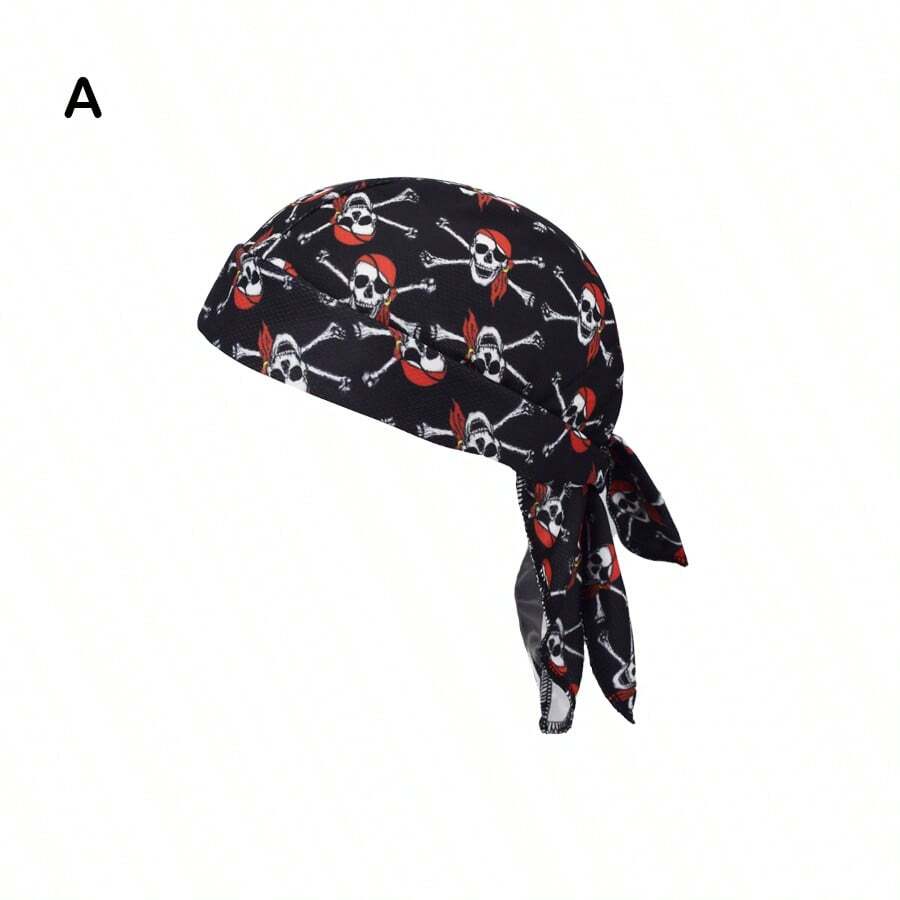 Skull Cap Pirate Hat Sweat Wicking Doo Rag Cooling Dew Rags Helmet ...