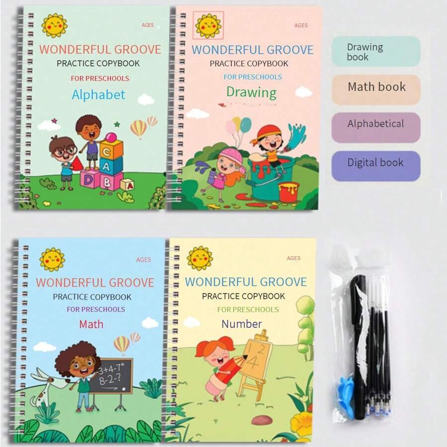 1PC English Version Full Set Of Four Groove Practice Pen Control Pen ...