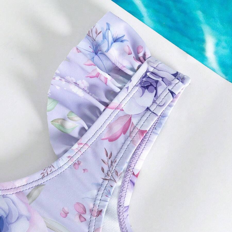 Tween Girl New Swimwear, Spa Separated Swimsuit With Ruffles | SHEIN USA