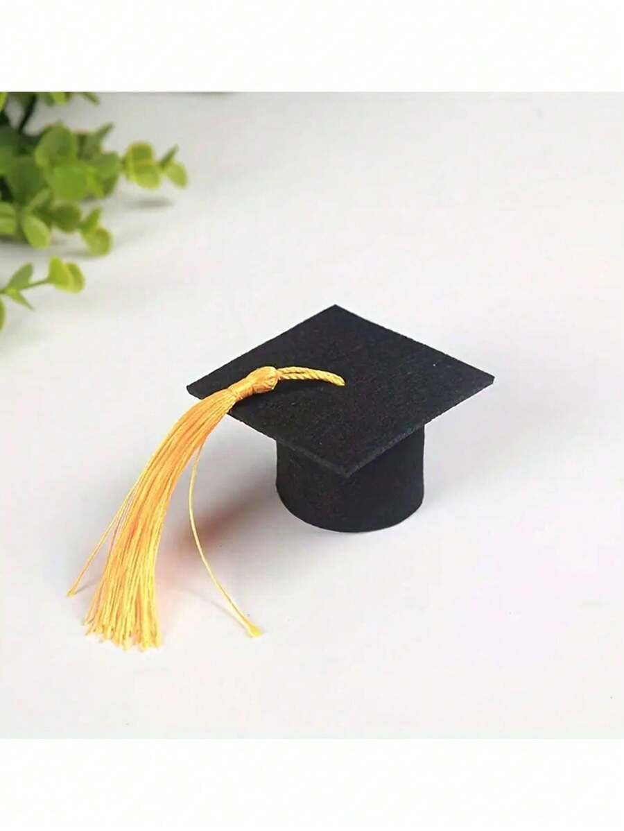3pcs Golden Graduation Cap Cake Topper Mini Souvenirs Decoration Not ...